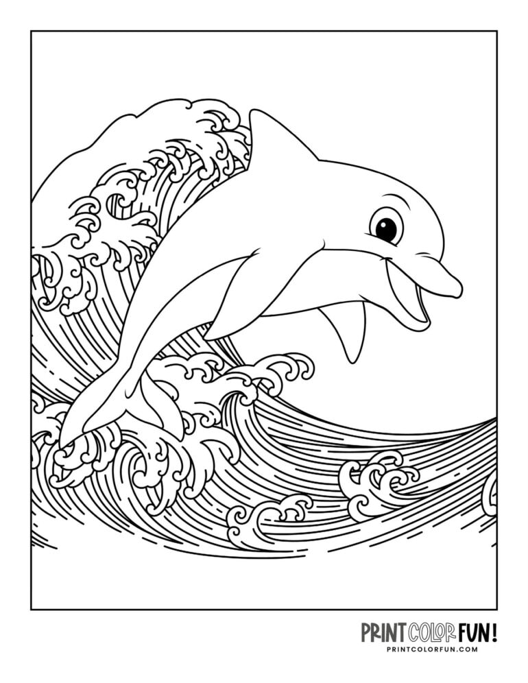 27 printable dolphin coloring pages: Dive into a world of fun crafts ...