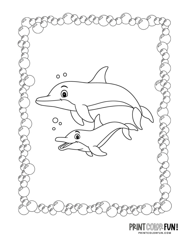 27 printable dolphin coloring pages: Dive into a world of fun crafts ...