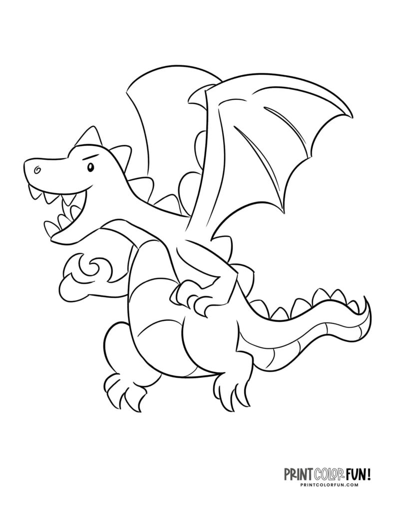 14 dragon coloring pages + clipart crafting fun: A magical adventure ...