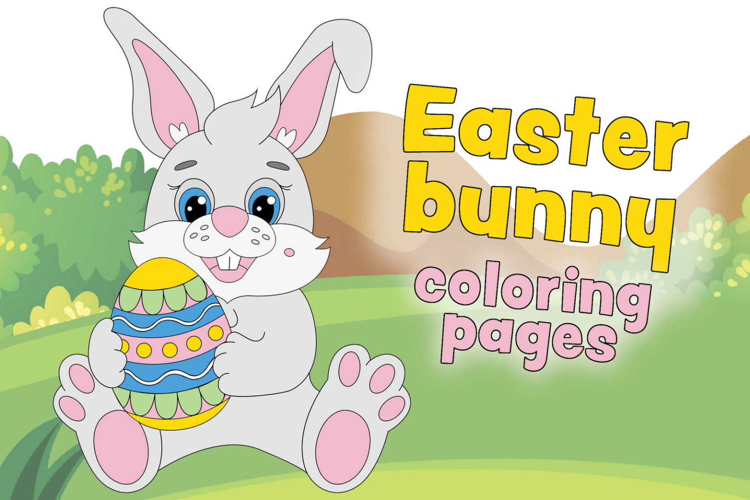 60+ cute Easter bunny clipart & coloring pages, plus fun holiday facts ...