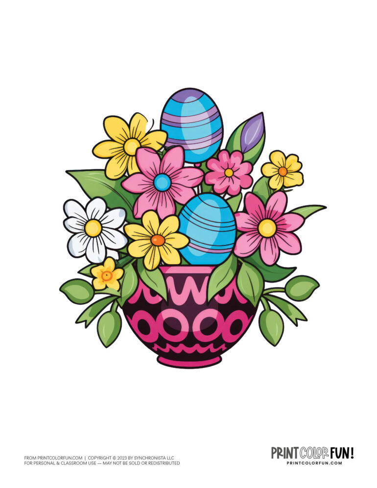 15+ Easter flowers clipart & coloring pages: Colorful picks for your ...