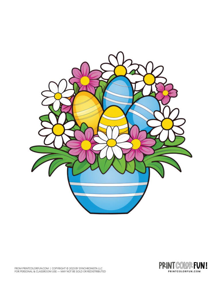15+ Easter flowers clipart & coloring pages: Colorful picks for your ...