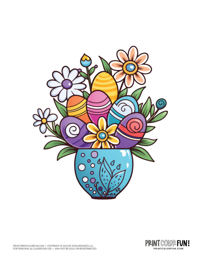 15+ Easter flowers clipart & coloring pages: Colorful picks for your ...