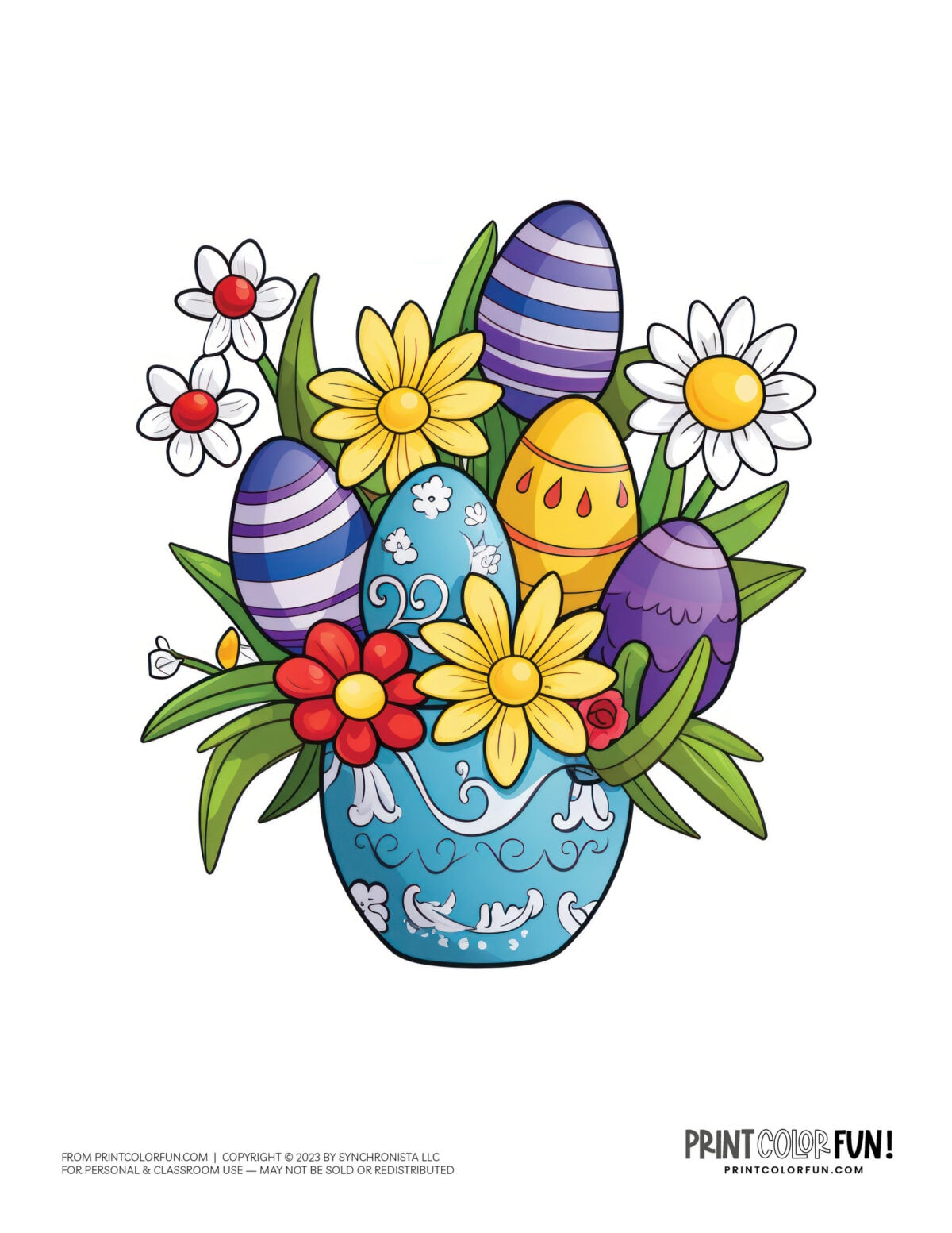 Easter flower coloring pages & clipart, at PrintColorFun.com