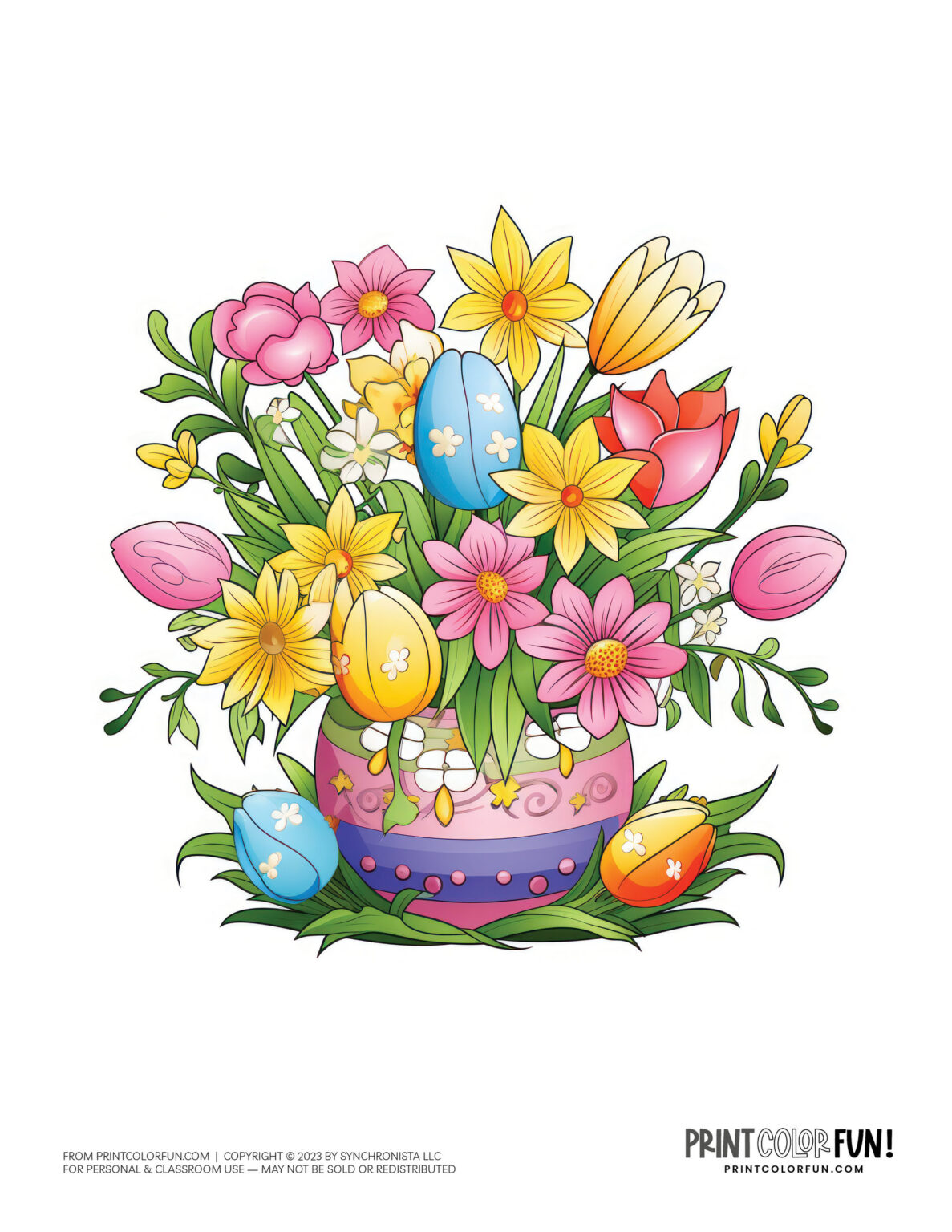 15+ Easter flowers clipart & coloring pages: Colorful picks for your ...