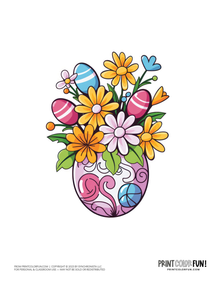 15+ Easter flowers clipart & coloring pages: Colorful picks for your ...