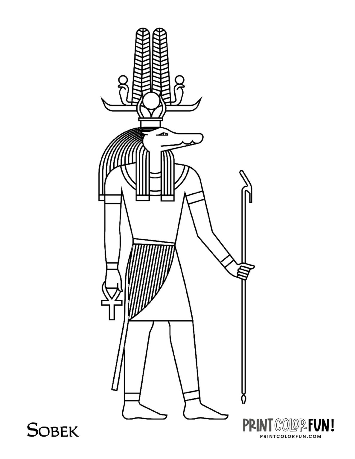 16 ancient Egyptian gods and goddesses: Coloring page printables ...
