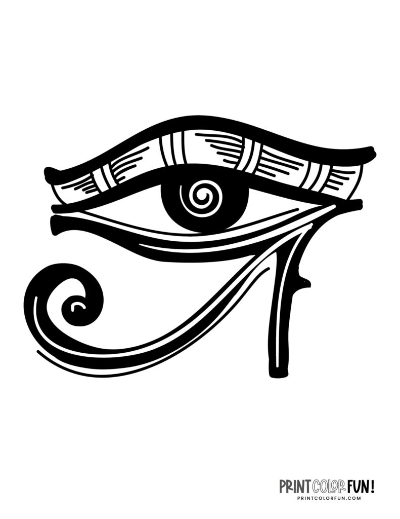 Ancient Egyptian Eye of Horus coloring pages, at PrintColorFun.com