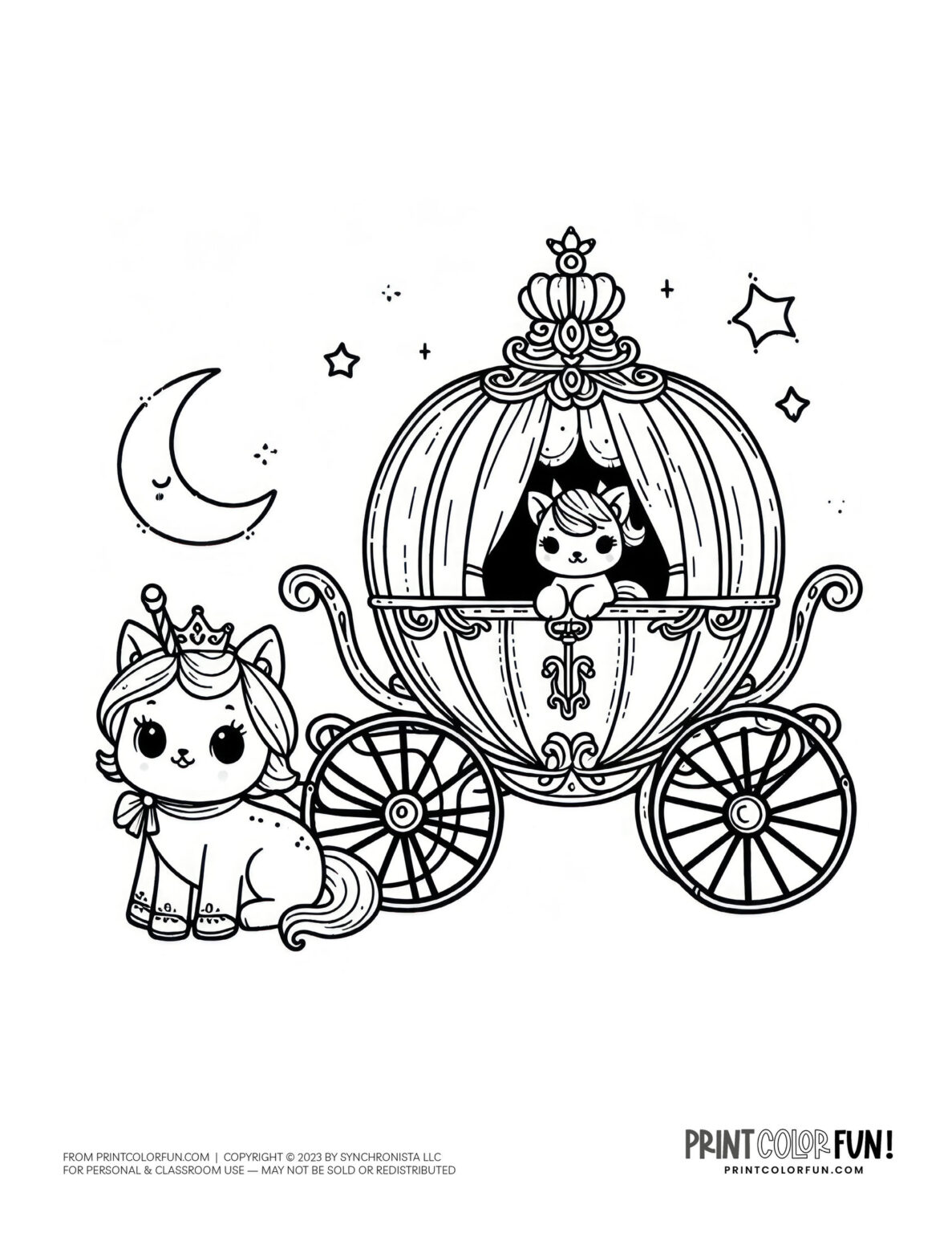 Fairytale carriage coloring pages & clipart, at PrintColorFun.com