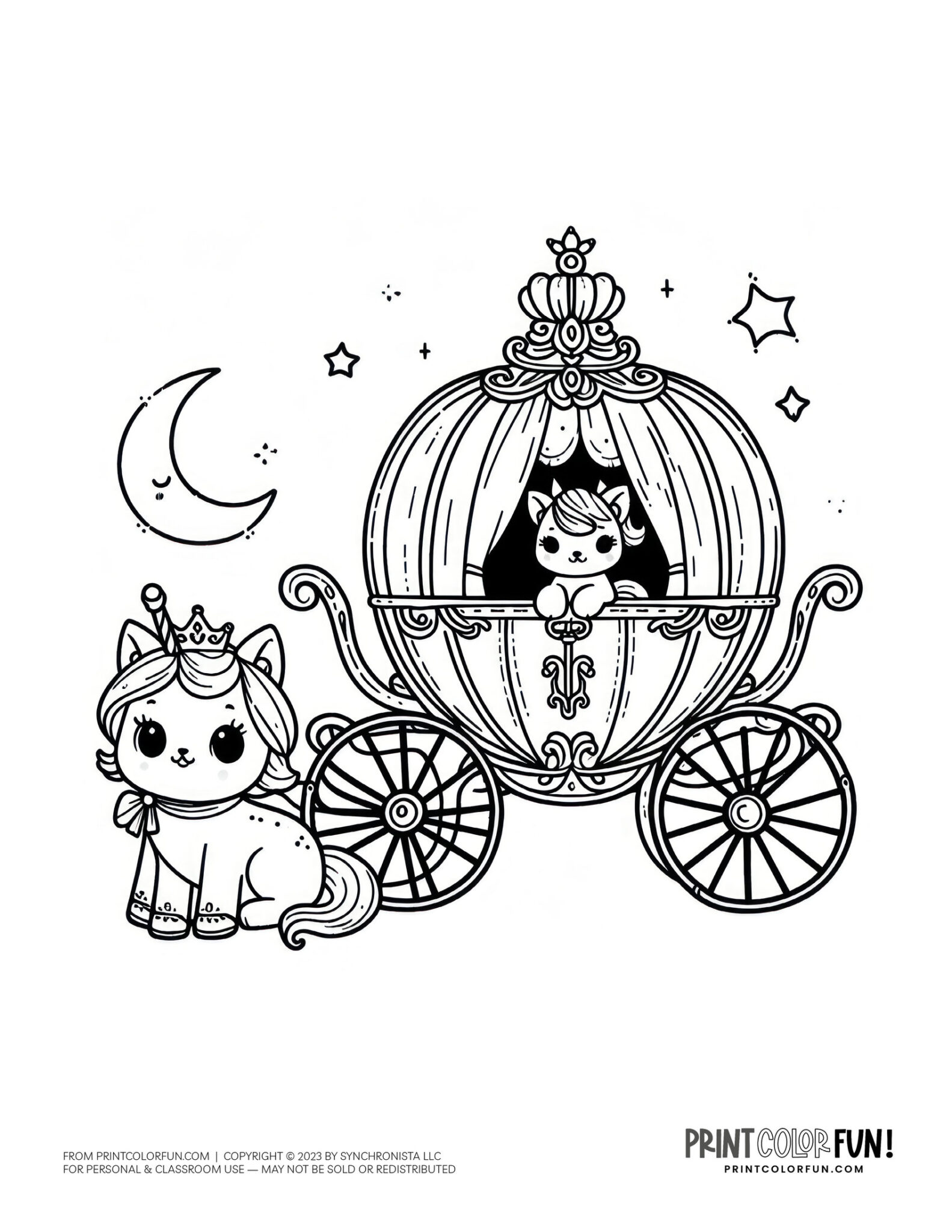 Fairytale carriage coloring pages & clipart, at PrintColorFun.com