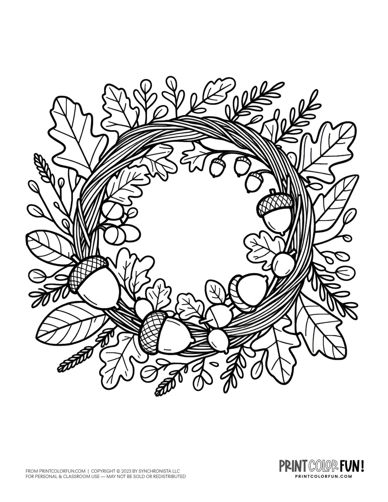 20+ Printable acorn clipart & coloring pages, plus crafts, fun facts ...
