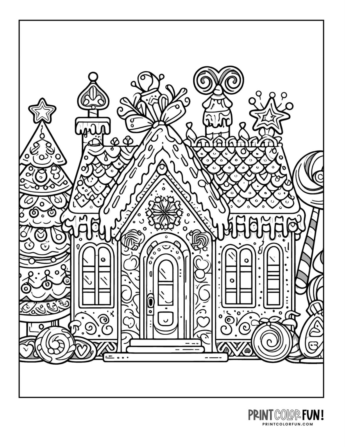 23 sweet & fun gingerbread house coloring pages for kids, at ...