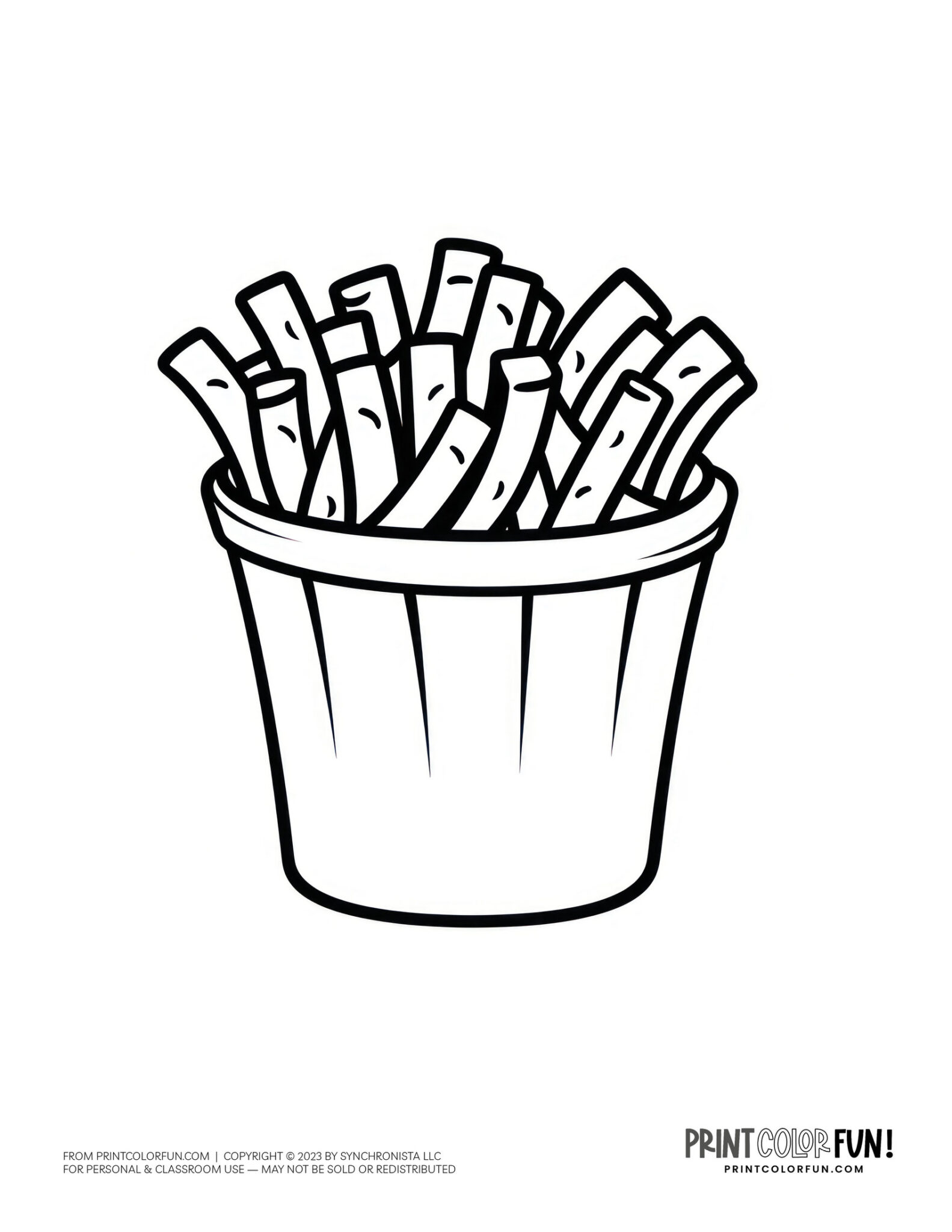 16 French fries clipart & coloring pages for delicious food learning ...