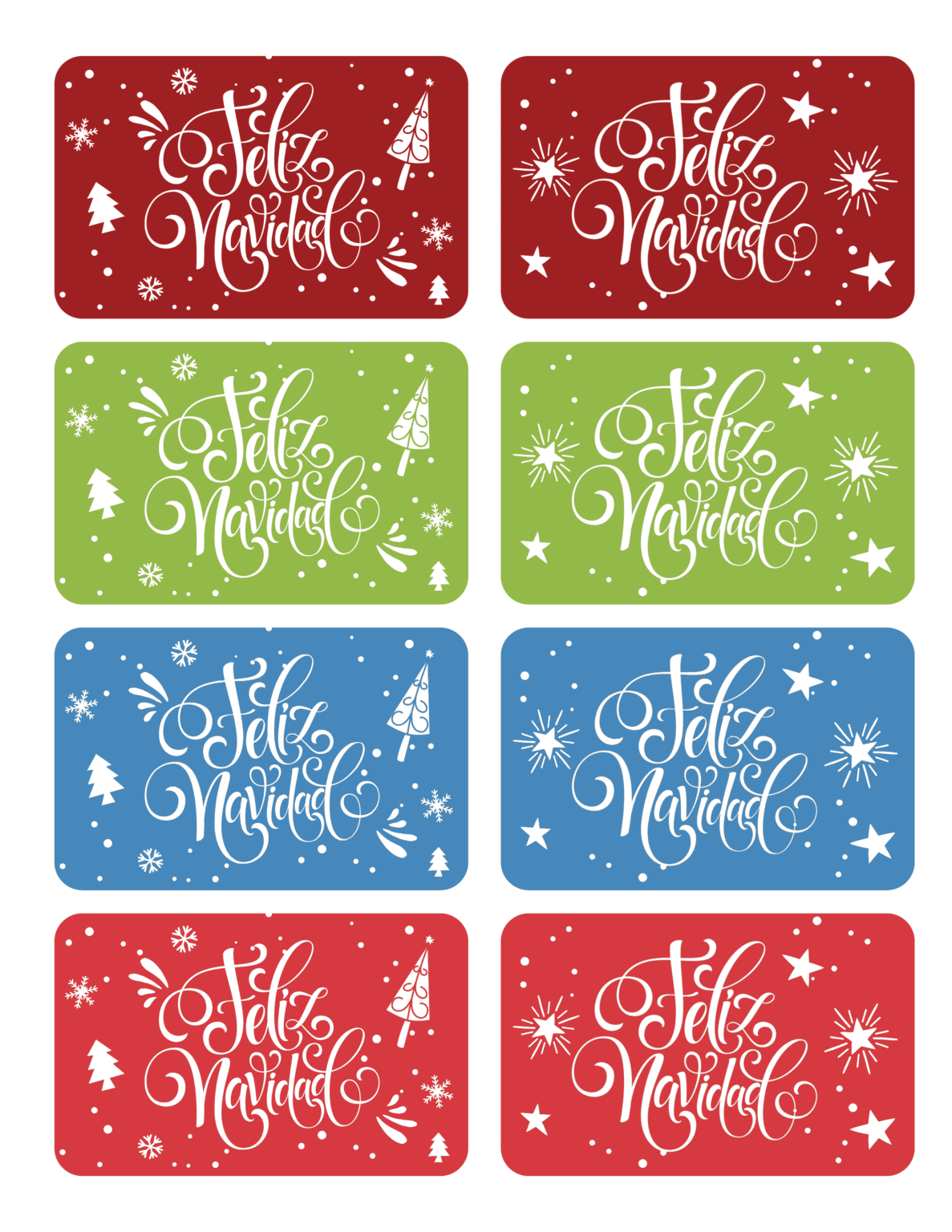 Free printable Christmas gift tags: 20+ sets of full-color holiday card ...