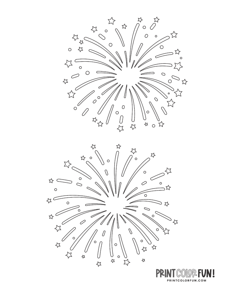 15+ Fireworks clipart and coloring pages: Celebrate with free ...