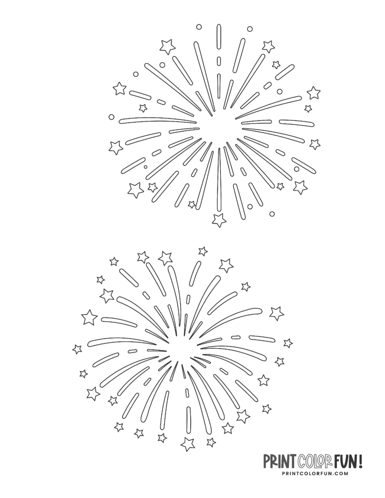 Firecracker & fireworks coloring pages: Celebrate with free printables ...