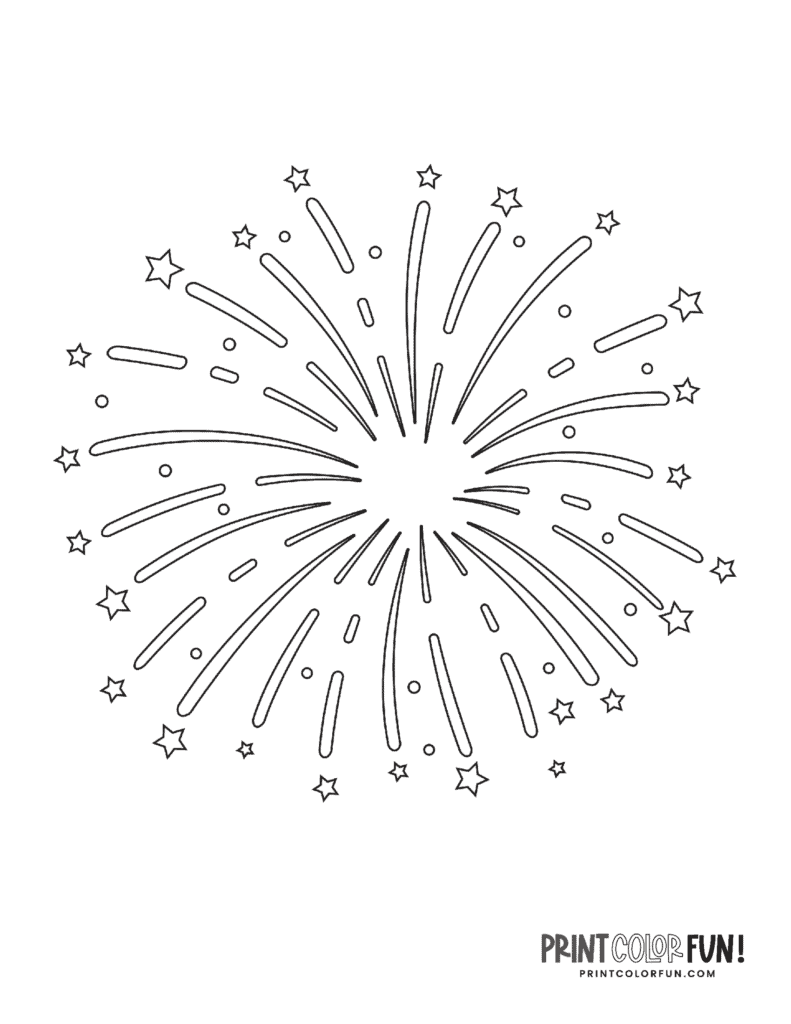 Firecracker & fireworks coloring pages: Celebrate with free printables ...