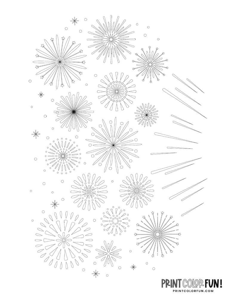 15+ Fireworks clipart and coloring pages: Celebrate with free ...
