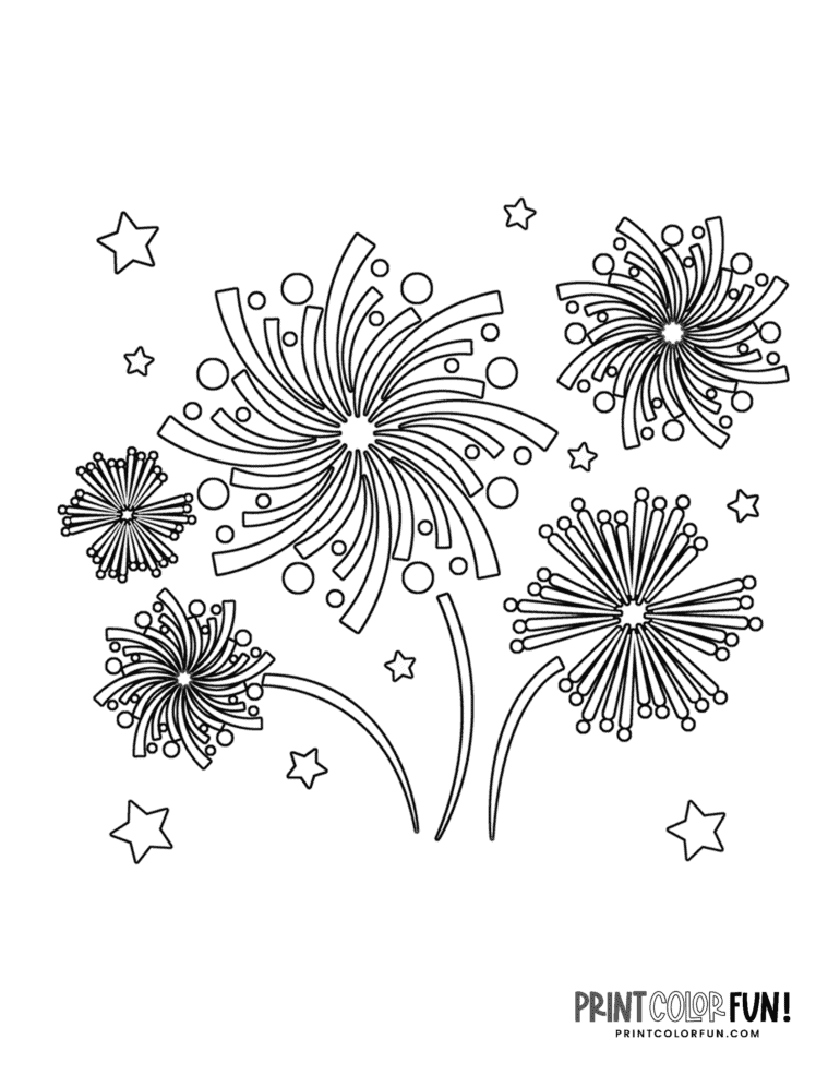 15+ Fireworks clipart and coloring pages: Celebrate with free ...