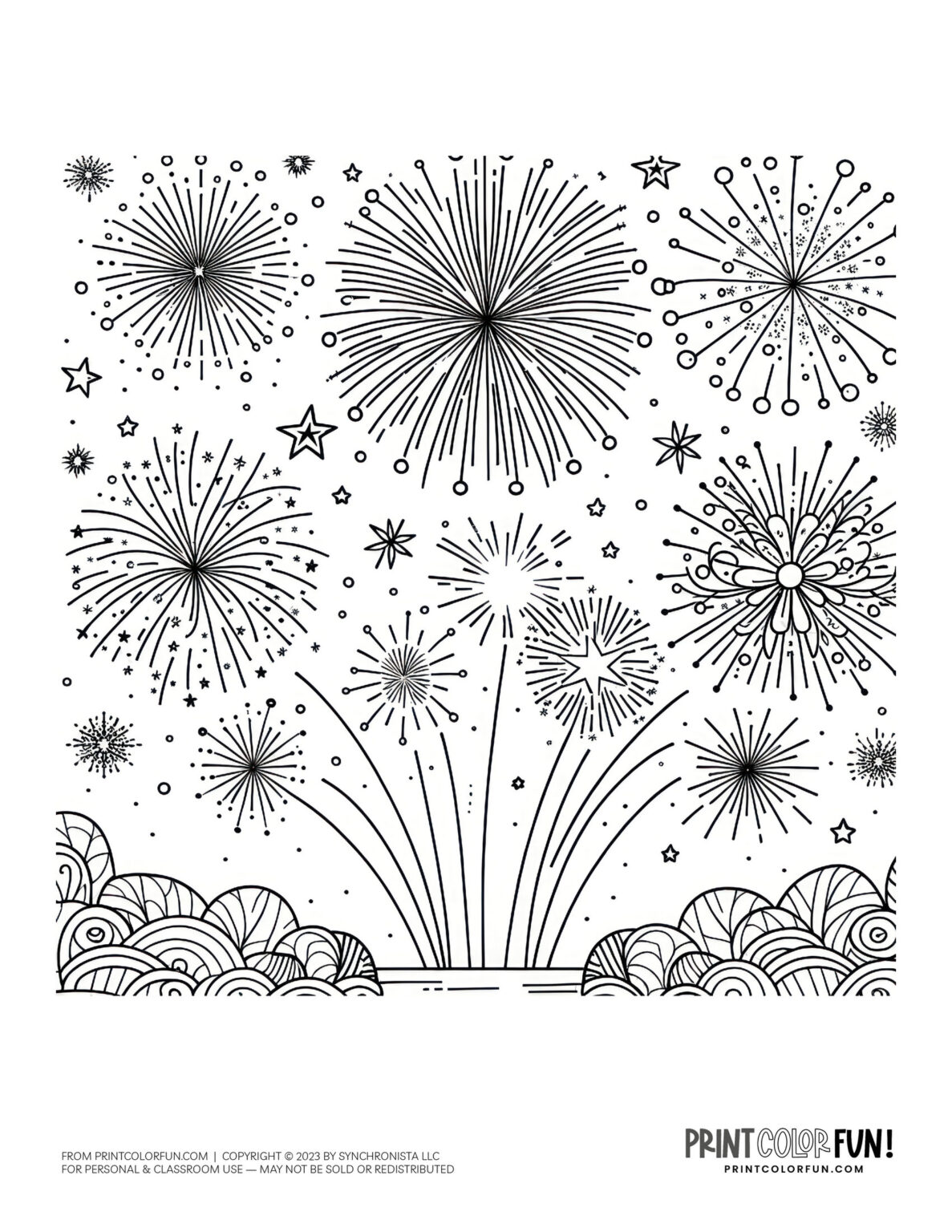 15+ Fireworks clipart and coloring pages: Celebrate with free ...