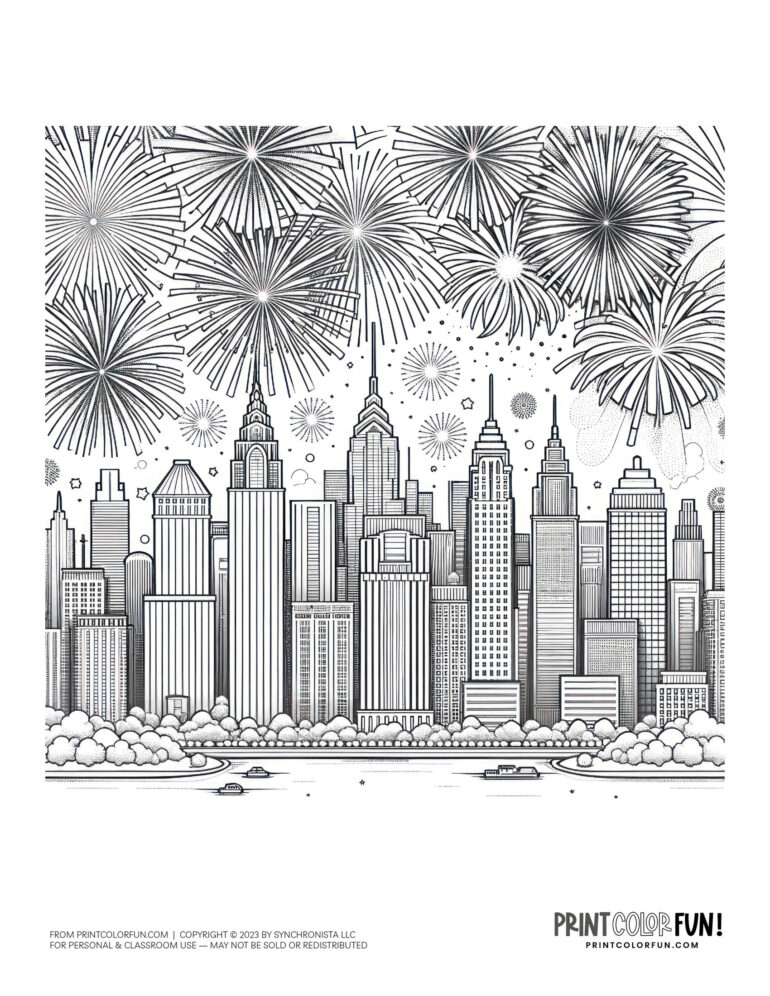 15+ Fireworks clipart and coloring pages: Celebrate with free ...