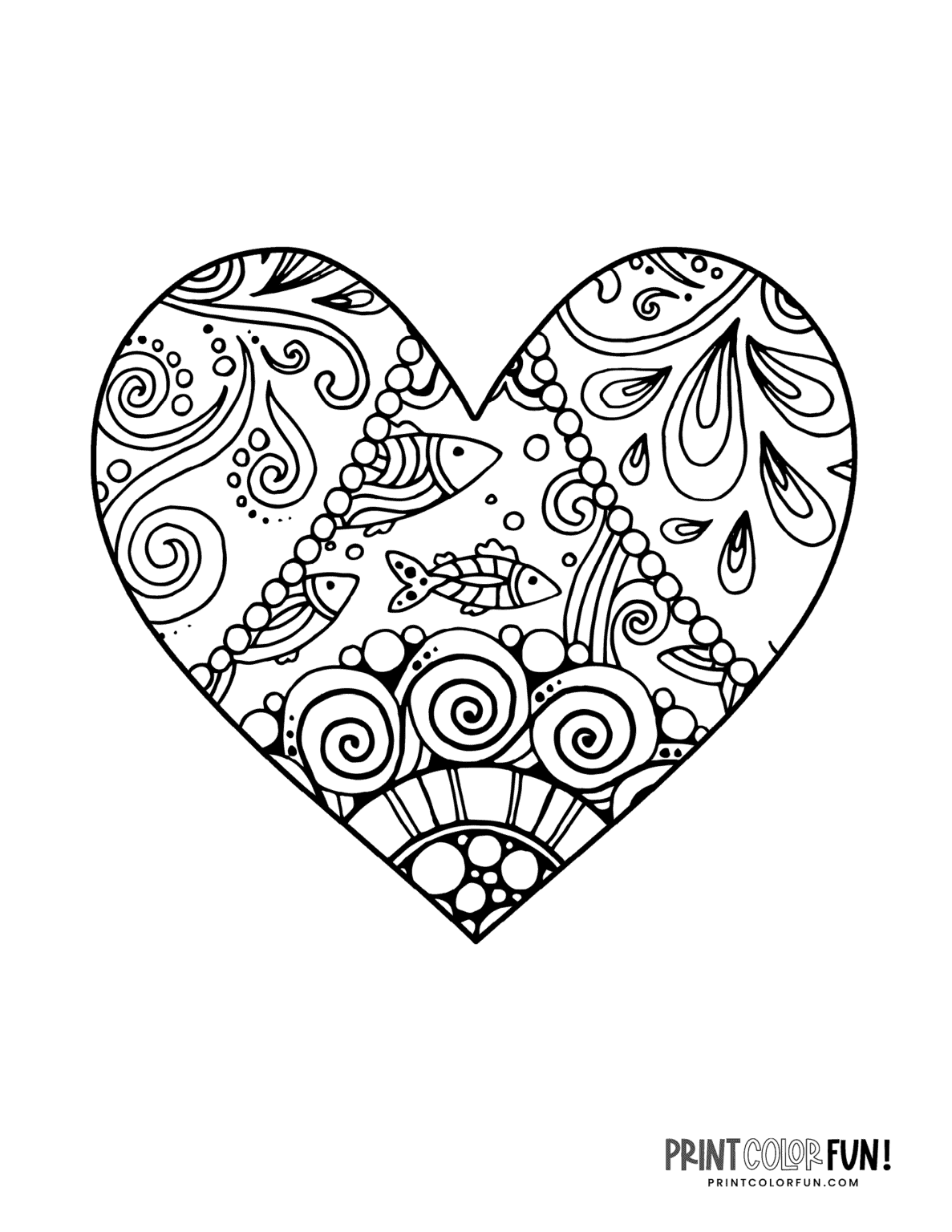 15 zen doodle heart coloring pages coloring page - Print. Color. Fun!