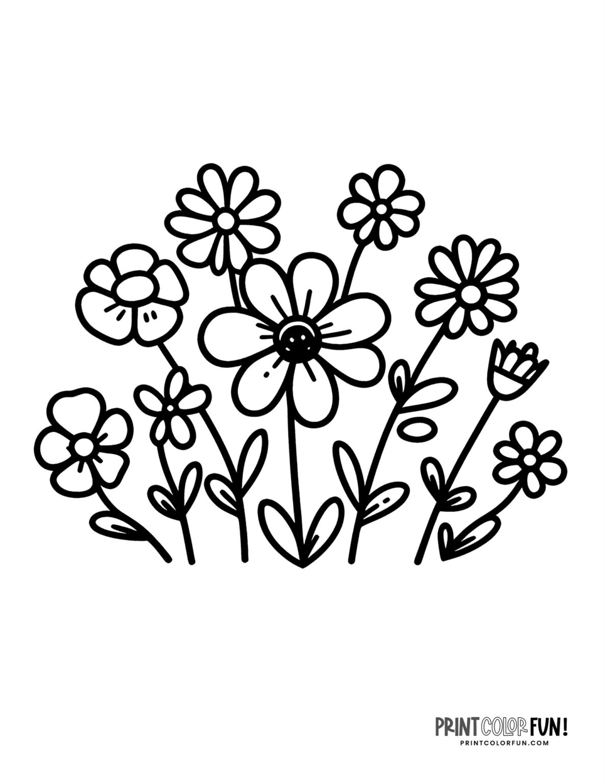 50 flower coloring pages & clipart to color a whole garden, at ...