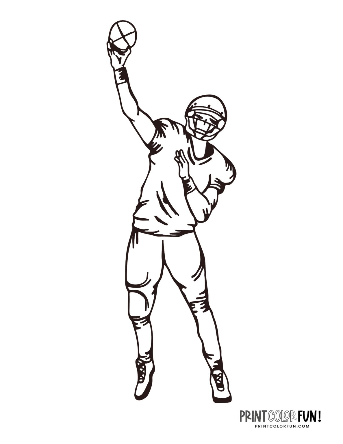 14 football player coloring pages: Free sports printables, at ...