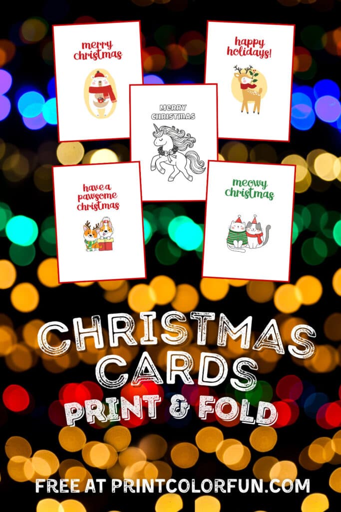 17 free printable Christmas cards to print, color, fold & give!, at ...