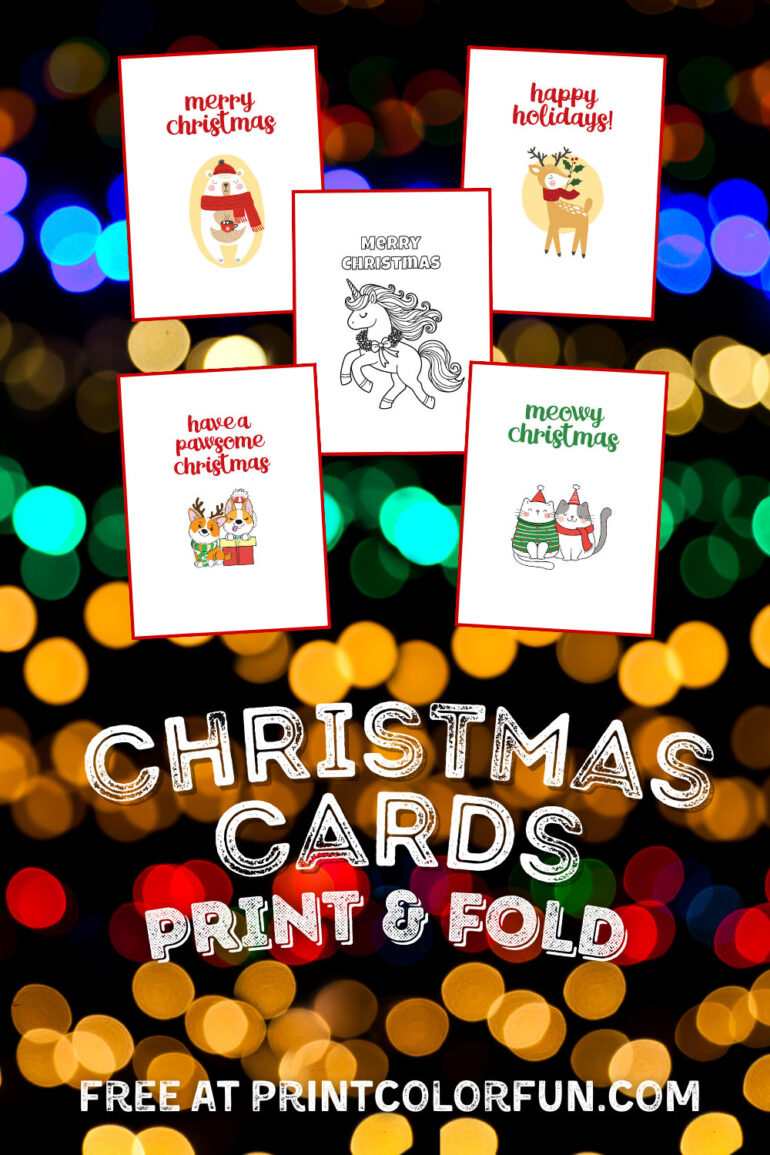 17 free printable Christmas cards to print, color, fold & give!, at ...