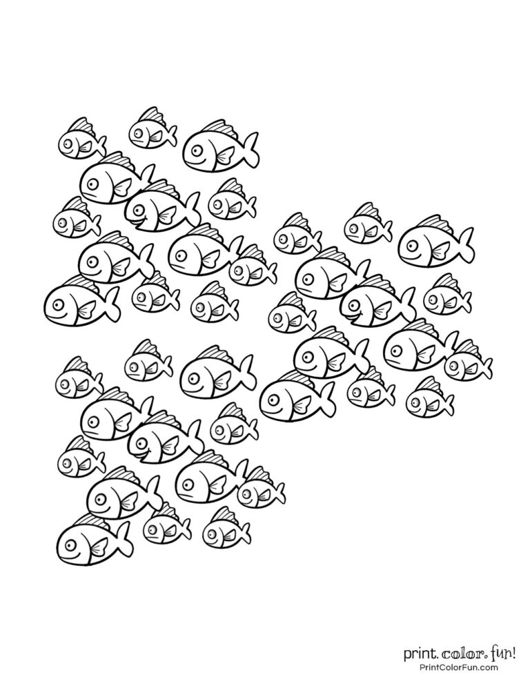 Top 100 fish coloring pages: Cute free printables, at PrintColorFun.com