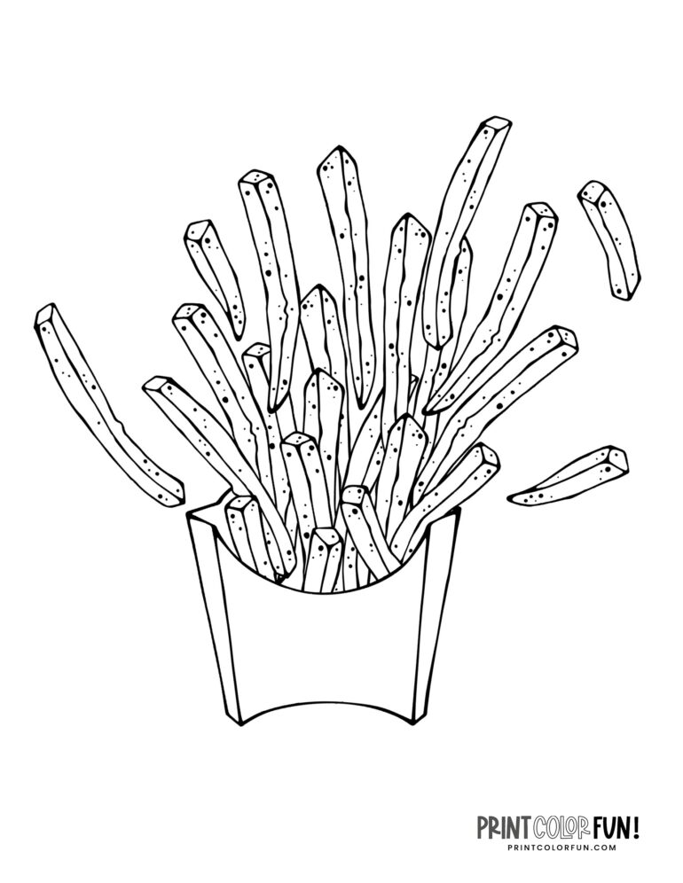 16 French fries clipart & coloring pages for delicious food learning ...