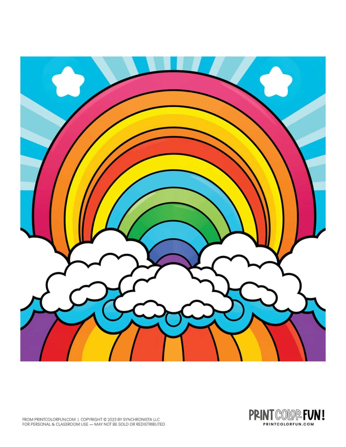 Rainbow clipart & coloring page magic + 10 colorful craft & learning ...