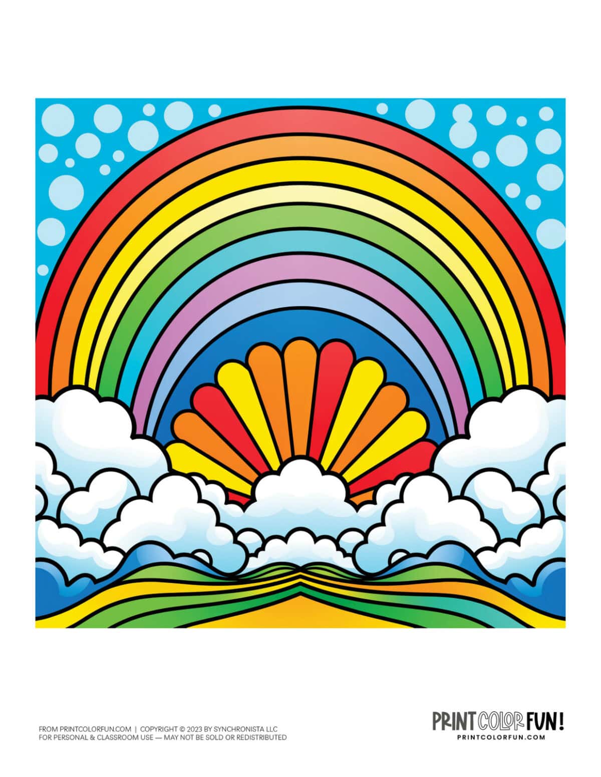 Rainbow clipart & coloring page magic + 10 colorful craft & learning ...