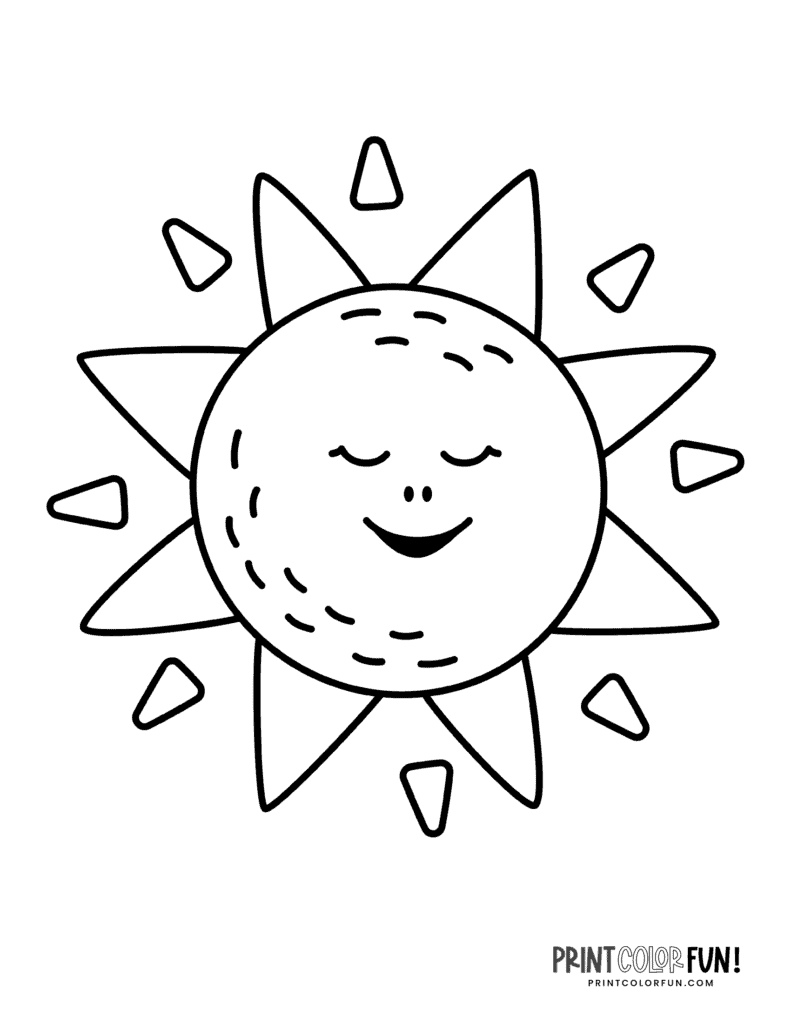 24 fun sun clipart plus cute sun printable coloring pages for crafts ...