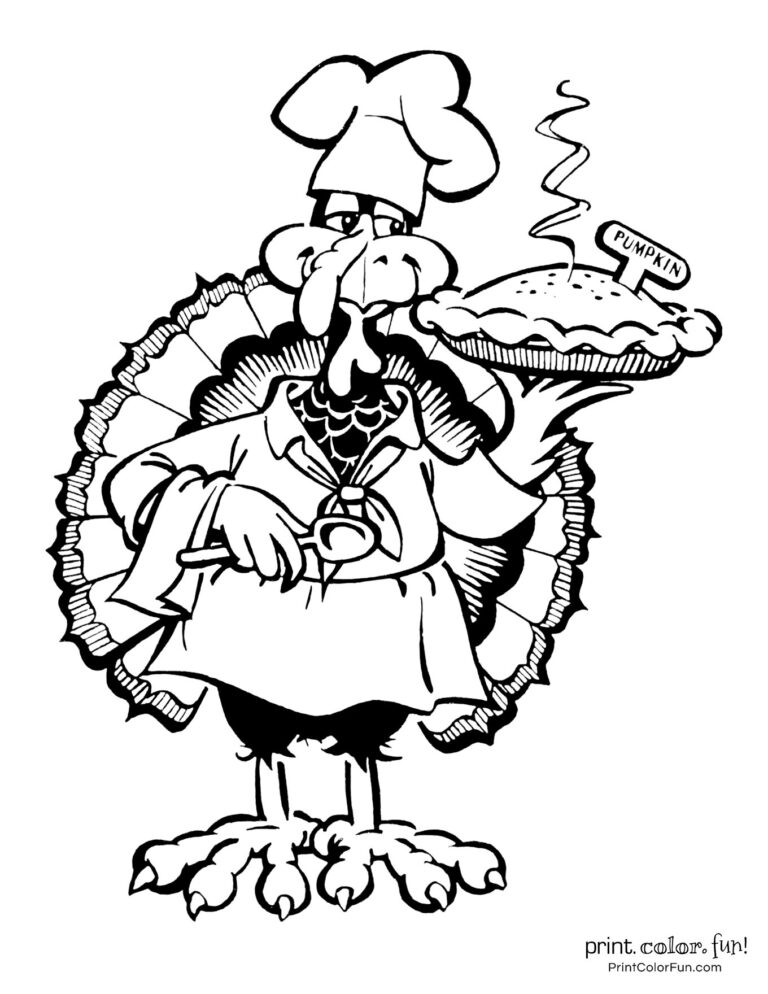 24 terrific Thanksgiving turkey coloring pages for some free printable ...