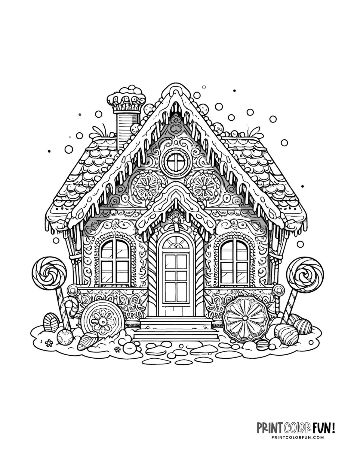 23 sweet & fun gingerbread house coloring pages for kids, at ...