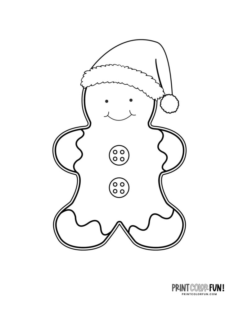 Gingerbread man coloring pages: 29 blank & decorated printables for ...