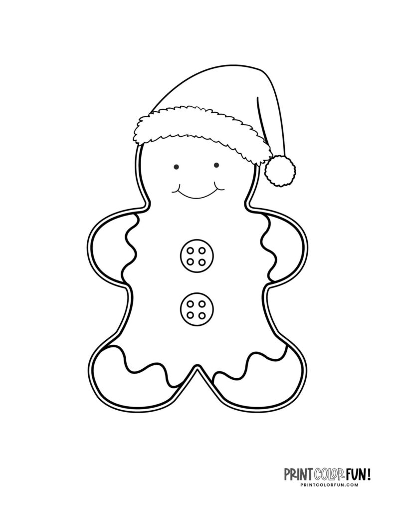 Gingerbread man coloring pages: 29 blank & decorated printables for ...