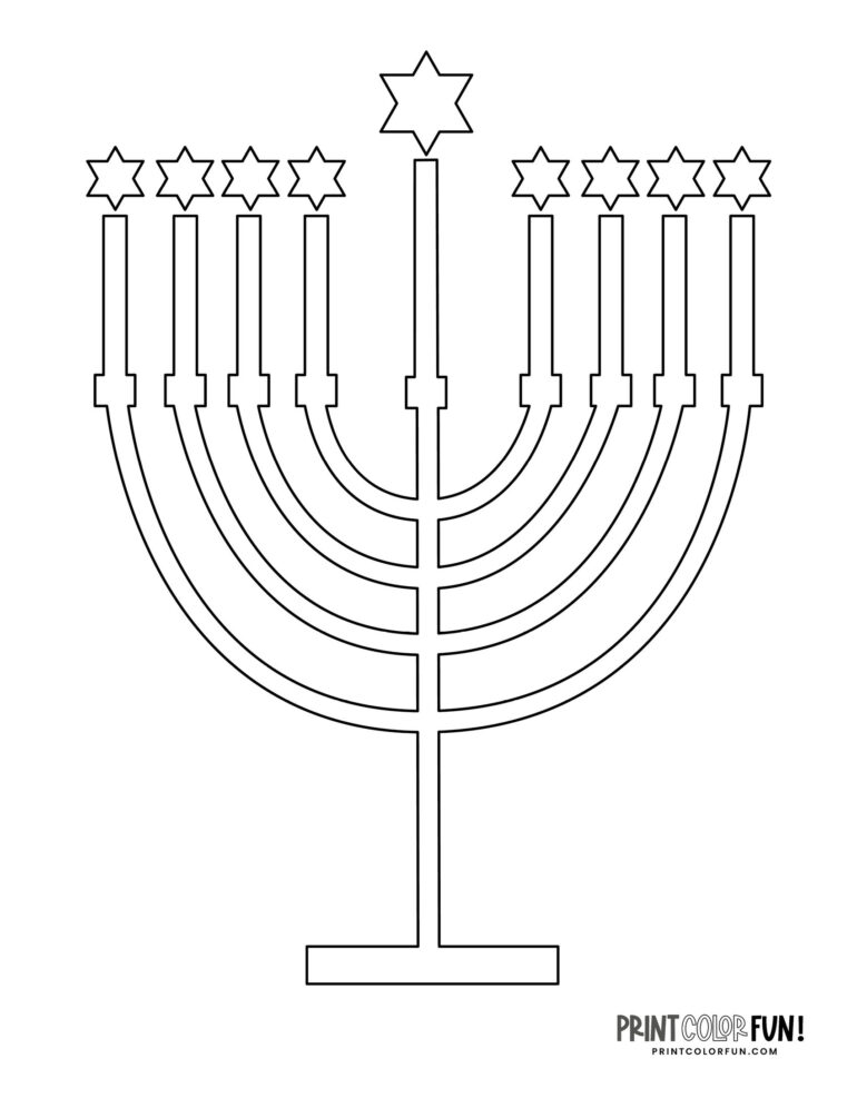 21 Hanukkah coloring pages & menorah clipart, plus info about this ...