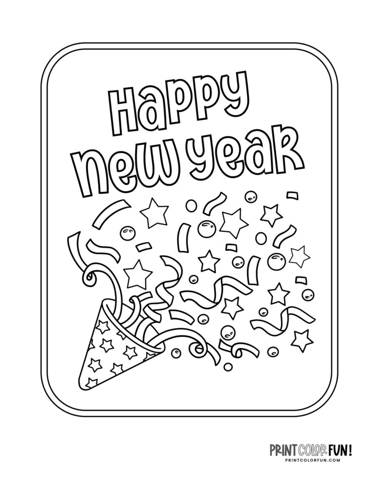 Happy New Year clipart & coloring extravaganza: Craft, learn and ...