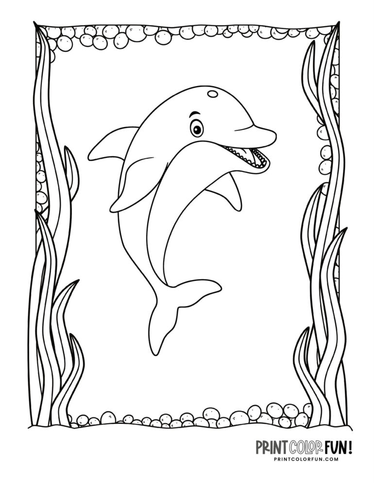 27 printable dolphin coloring pages: Dive into a world of fun crafts ...