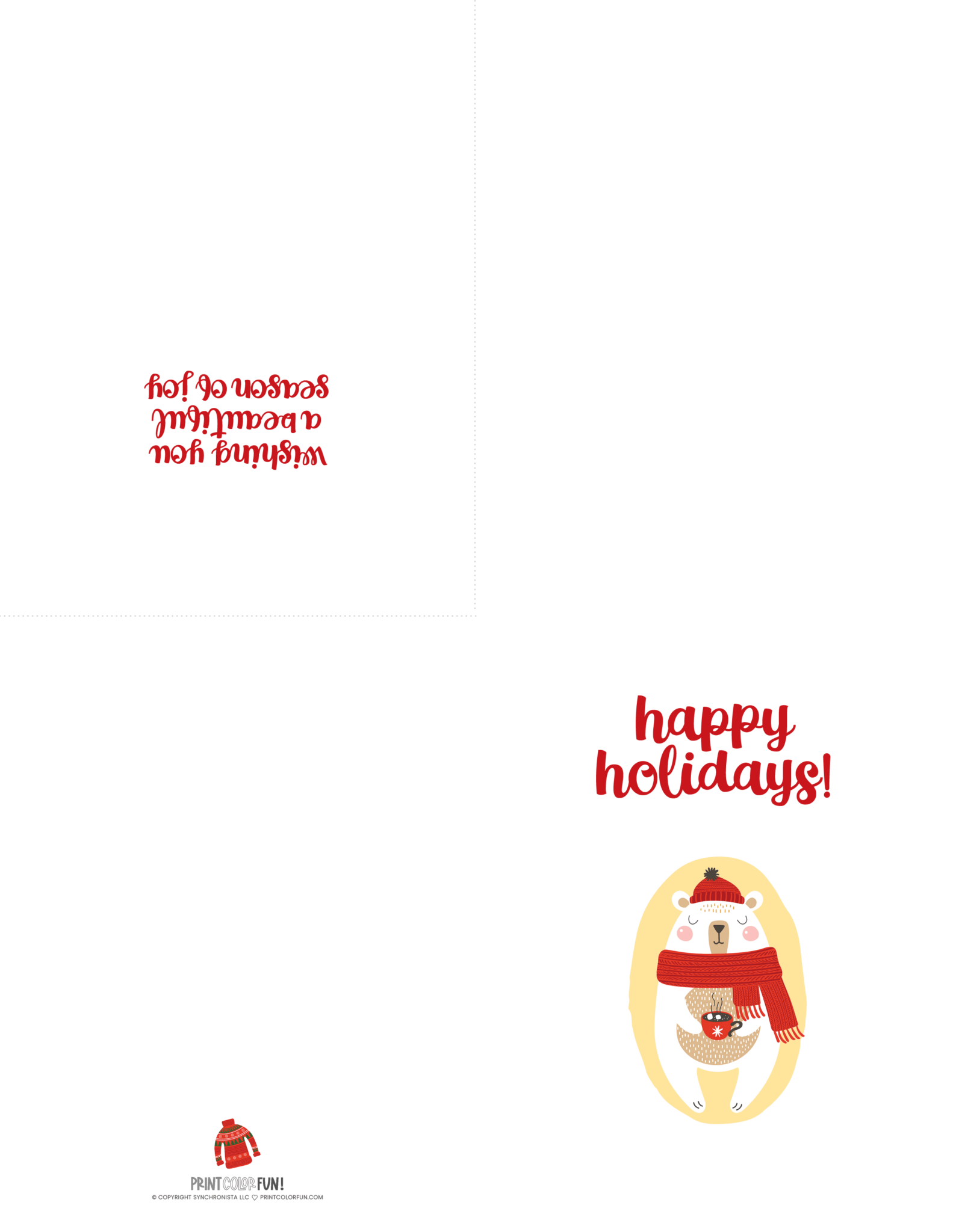 17 free printable Christmas cards to print, color, fold & give!, at ...
