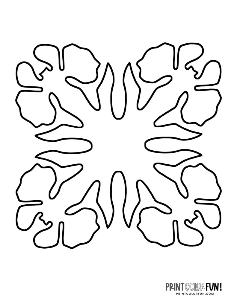 Free Hawaiian quilt patterns to applique or stencil, at PrintColorFun.com