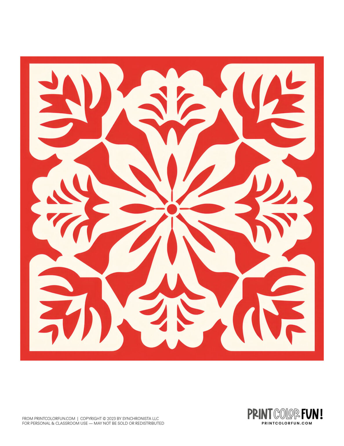 Free Hawaiian quilt patterns to applique or stencil, at PrintColorFun.com