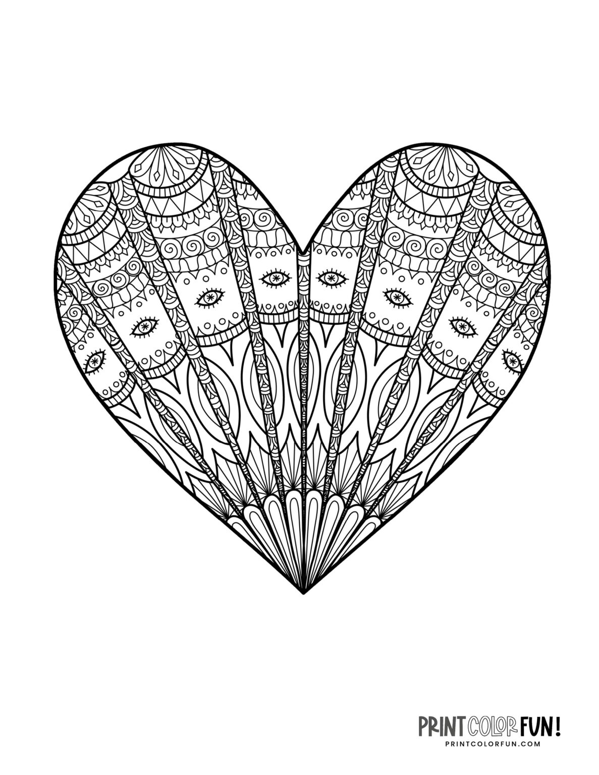 15 zen doodle heart coloring pages coloring page - Print. Color. Fun!