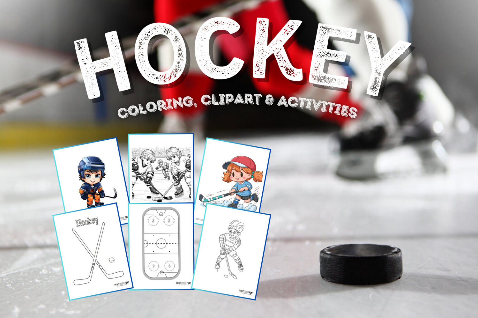 Score big in fun: Hockey clipart, plus coloring pages and 10 craft ...