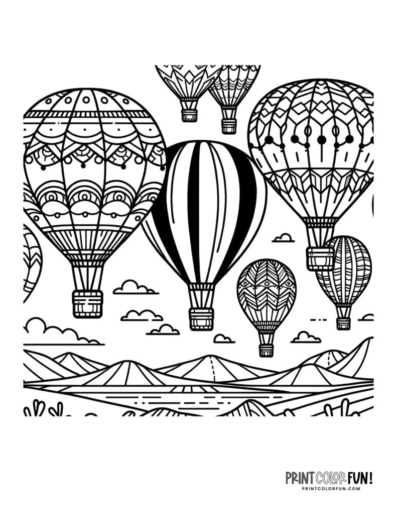 15+ hot air balloon clipart, coloring pages & other fun family ...