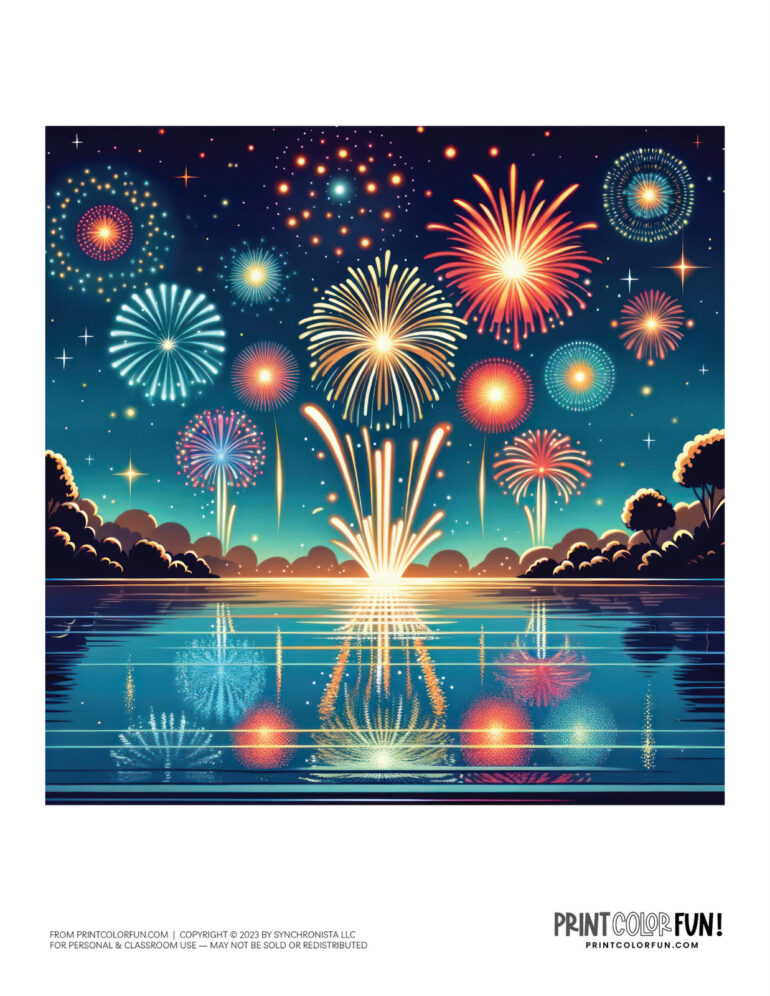 15+ Fireworks clipart and coloring pages: Celebrate with free ...