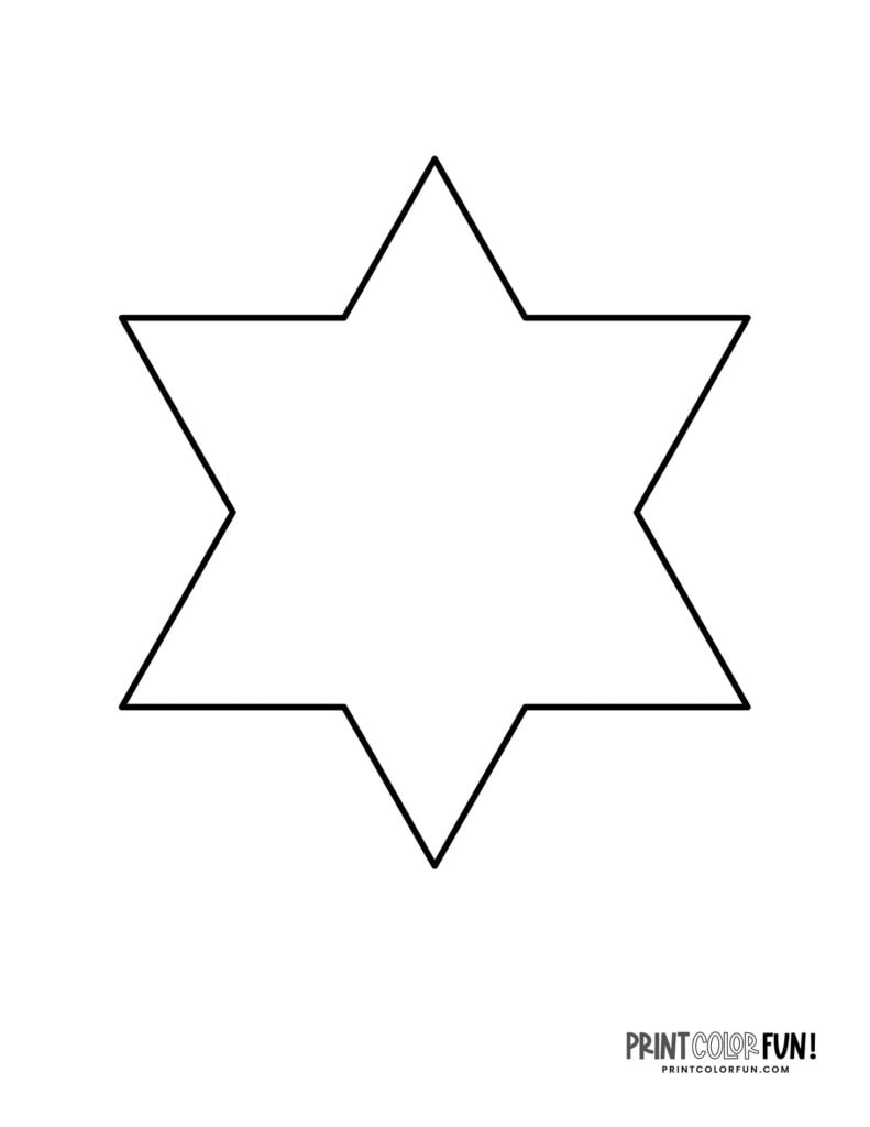 21 Star of David clipart pages for creative learning, at PrintColorFun.com